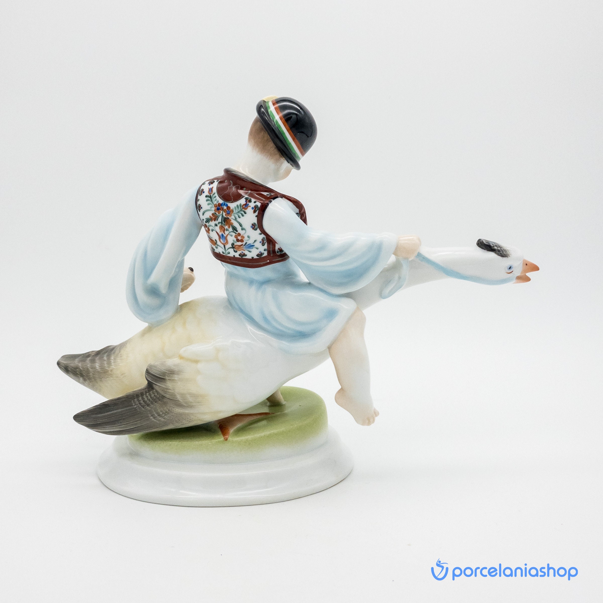Rare Vintage Herend Porcelain Figurine Riding the Goose Mid-20th ...
