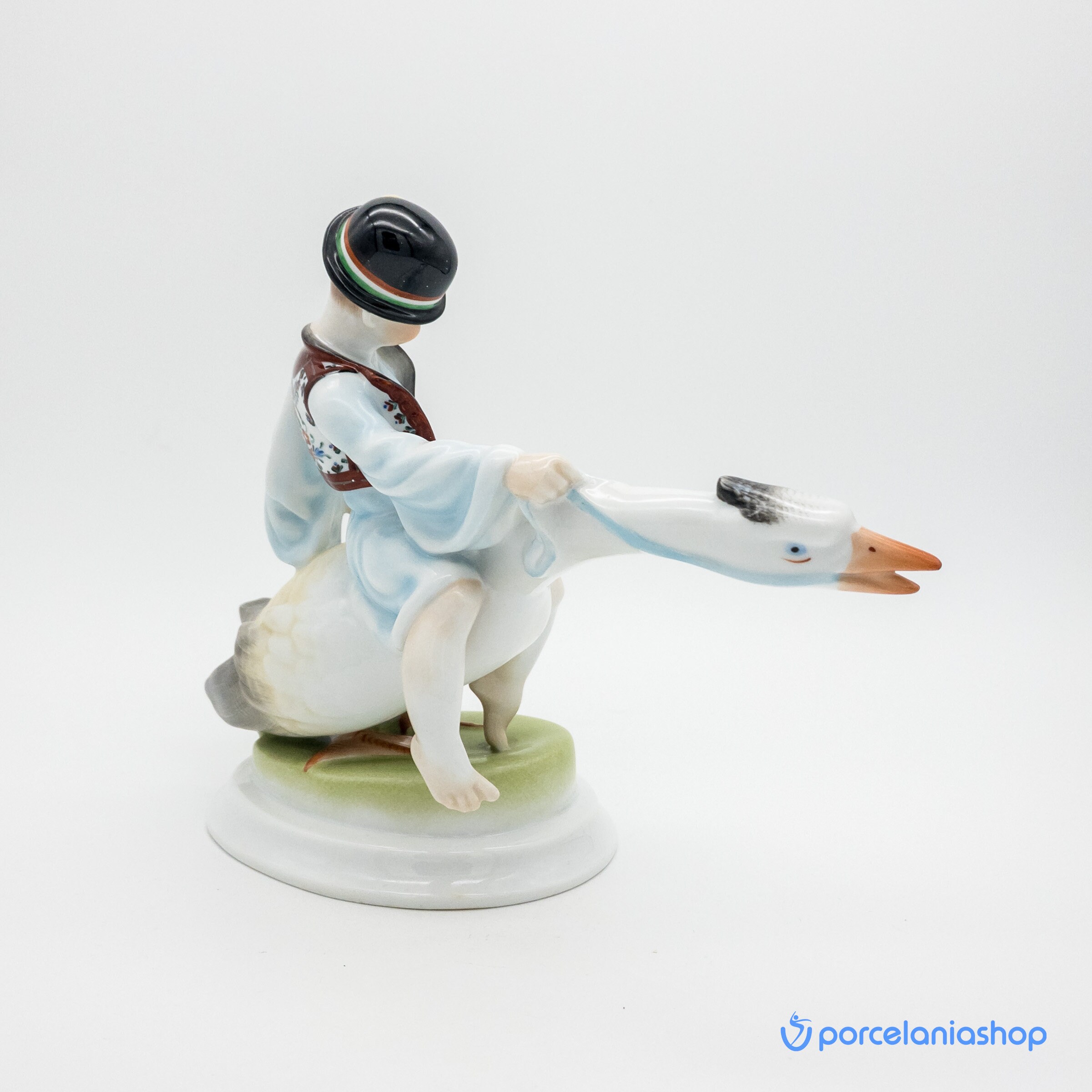 Rare Vintage Herend Porcelain Figurine Riding the Goose Mid-20th ...