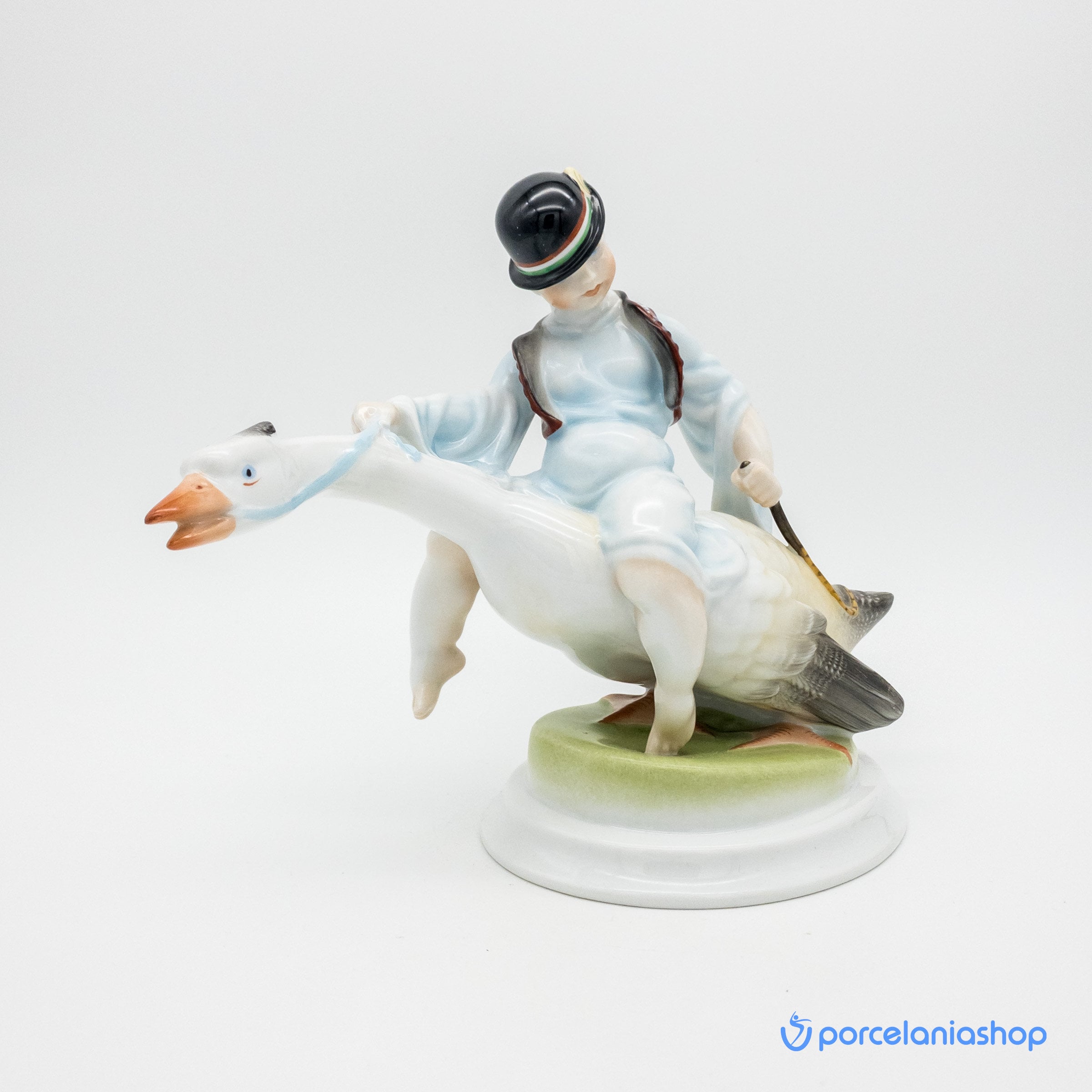Rare Vintage Herend Porcelain Figurine Riding the Goose Mid-20th ...