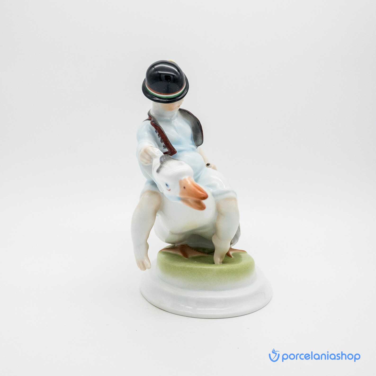 Rare Vintage Herend Porcelain Figurine Riding the Goose Mid-20th ...