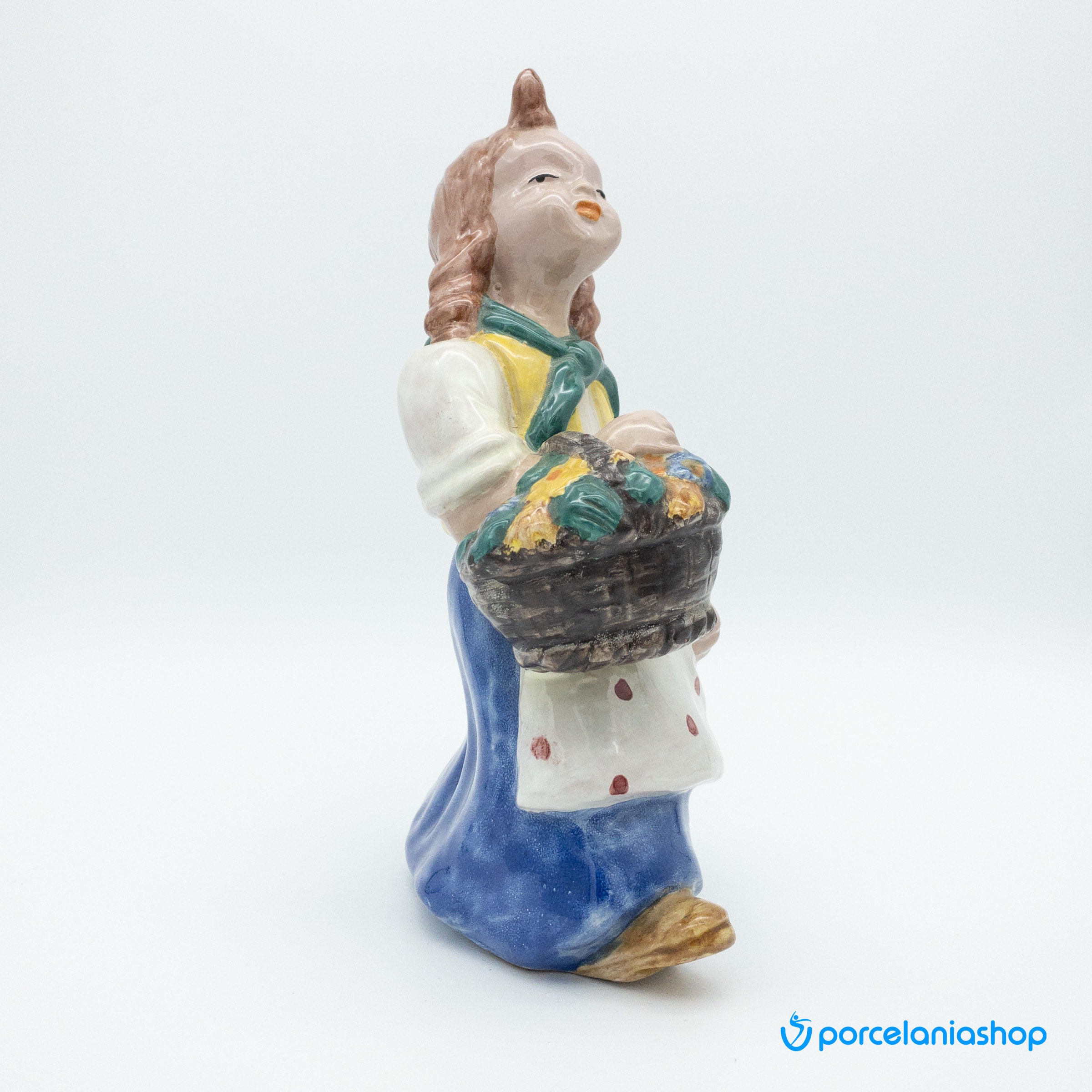 Rare Vintage Maria Rahmer Design Girl With Basket Ceramic Figurine ...
