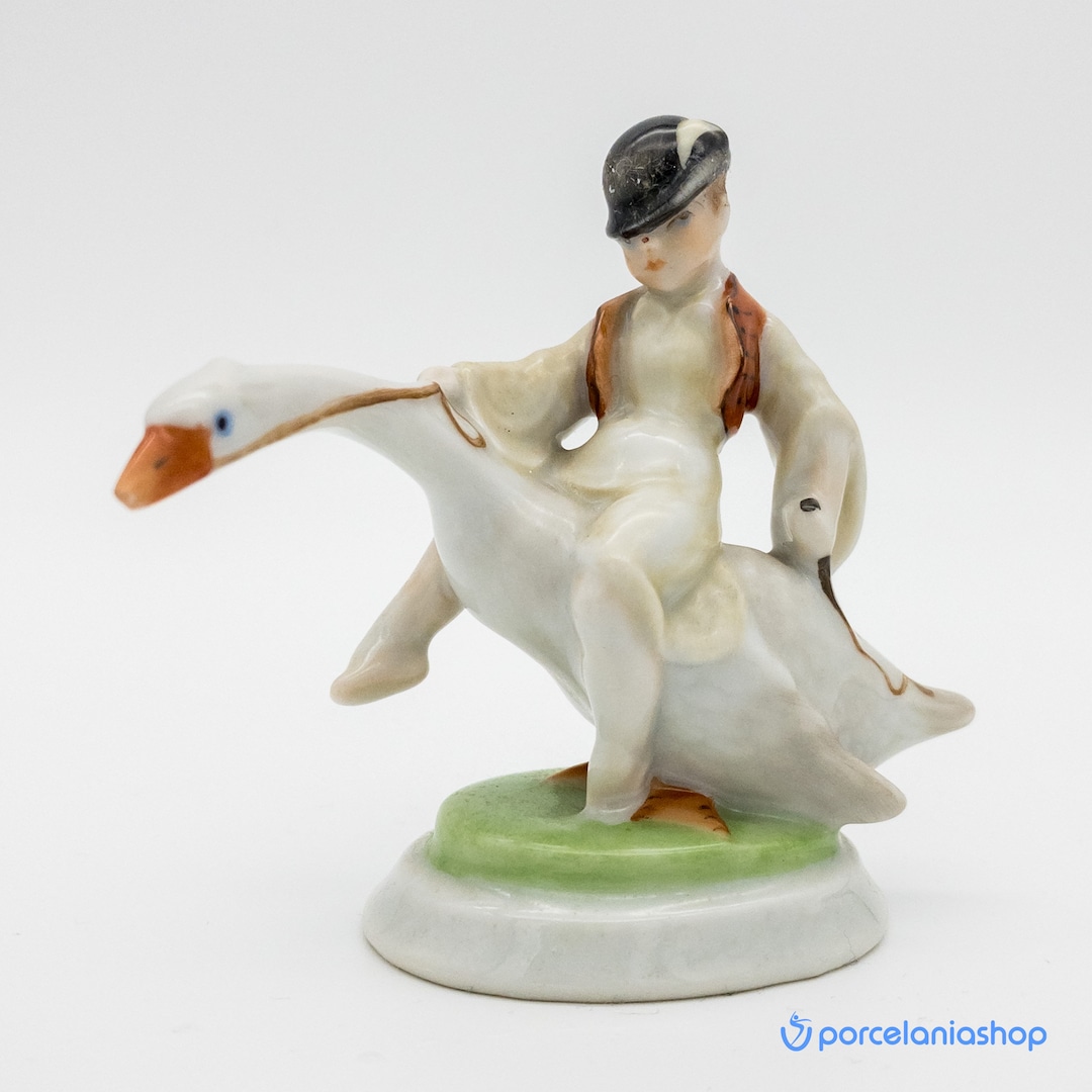 Riding the Goose (small), Very Rare Vintage Herend Porcelain Figurine ...