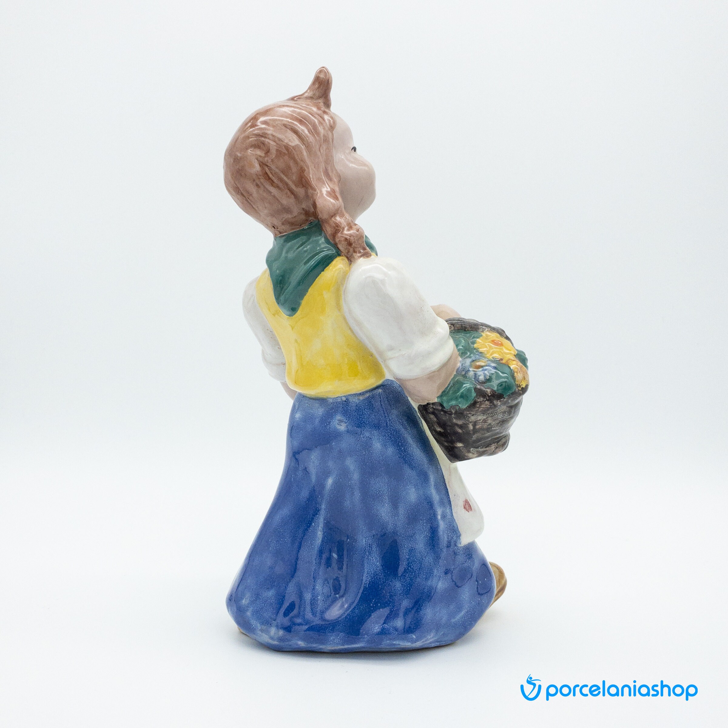 Rare Vintage Maria Rahmer Design Girl With Basket Ceramic Figurine ...