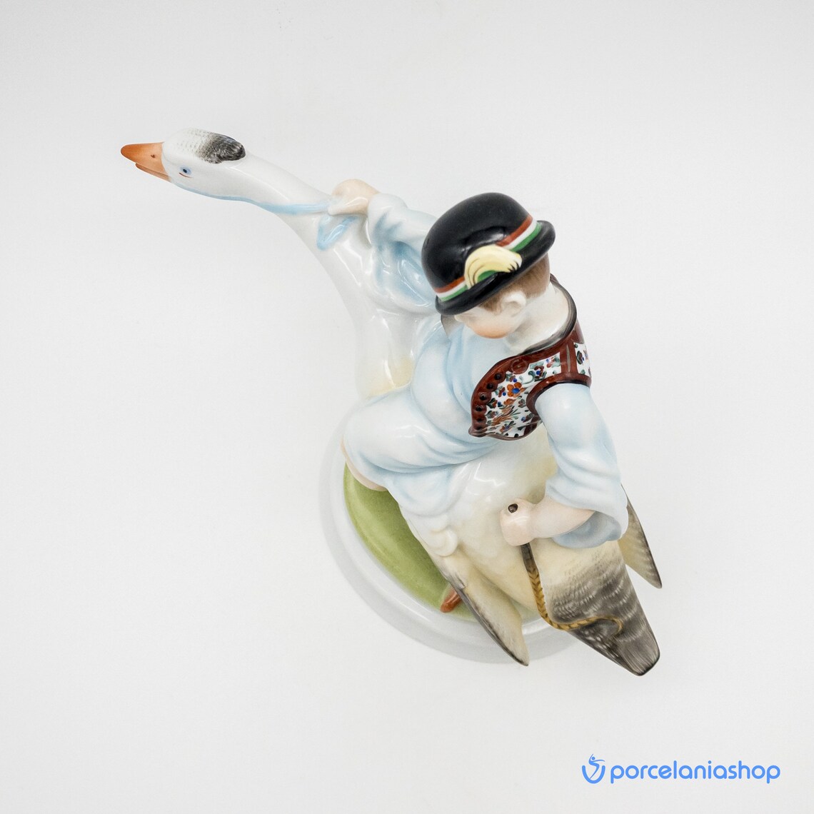 Rare Vintage Herend Porcelain Figurine Riding the Goose Mid-20th ...