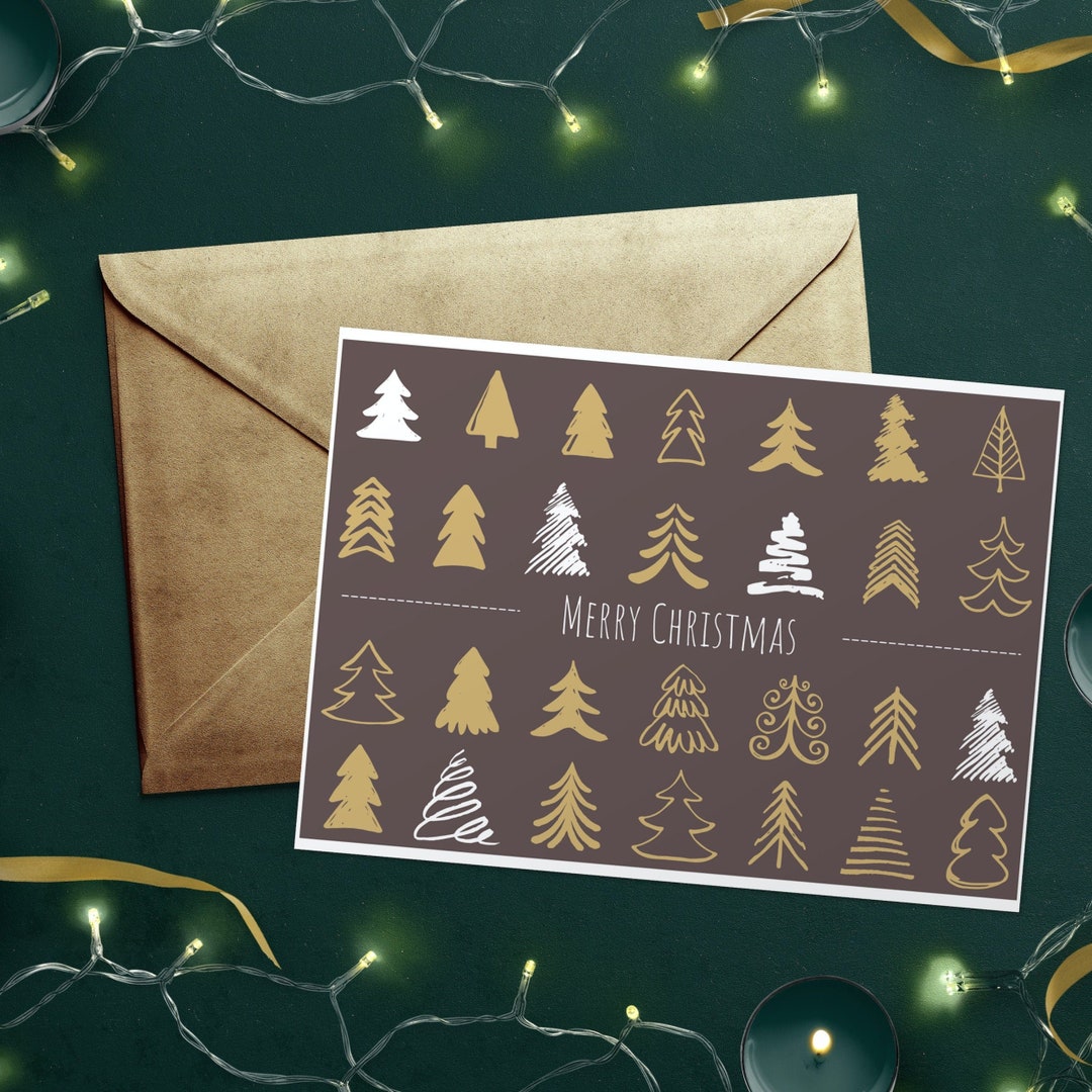 Merry Christmas Christmas Card, Festive Card, Holiday Card, Card for ...