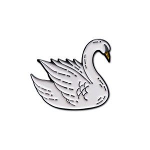 Swan Enamel Pin: Collectible Black Metal Lapel Pin - Etsy
