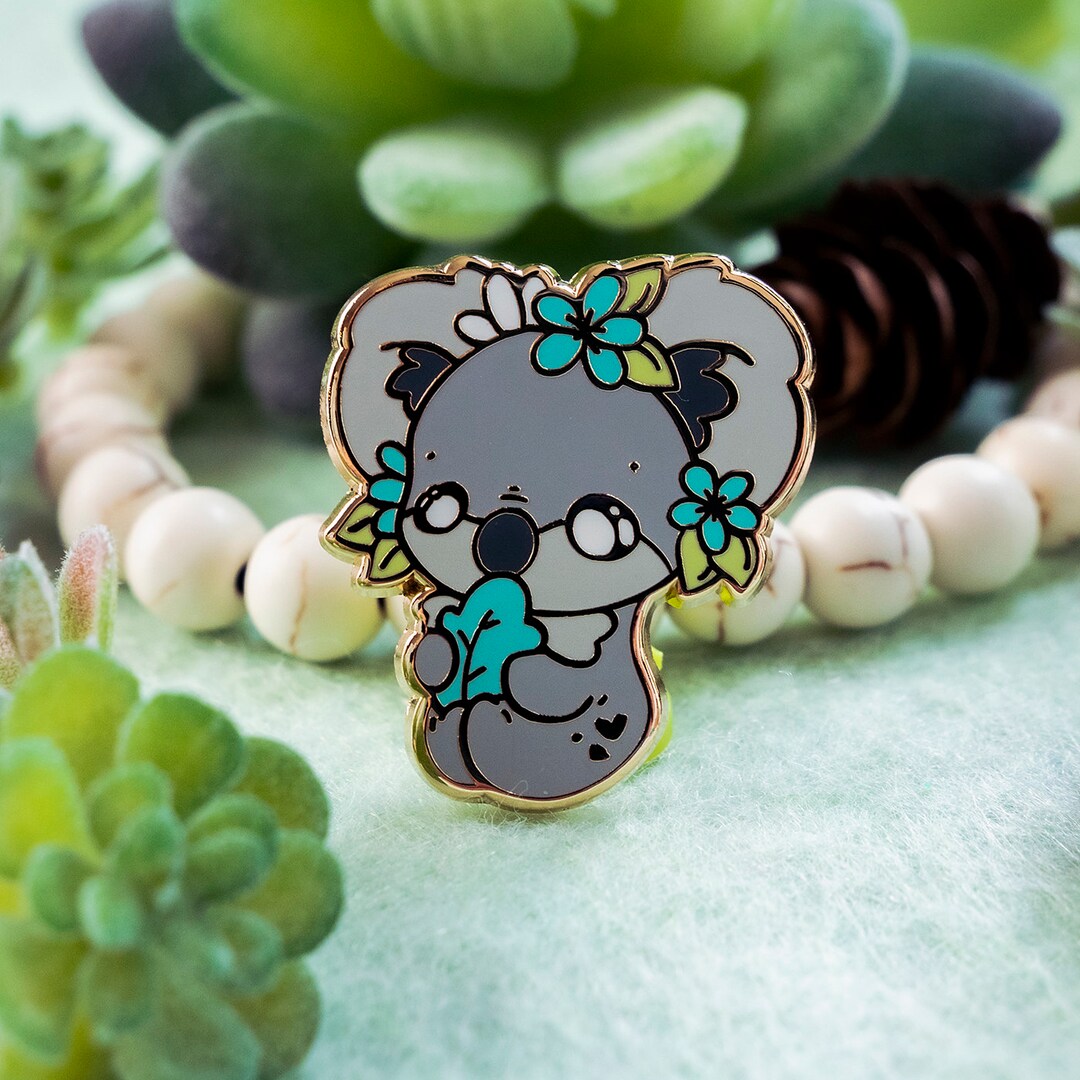 Leafy Koala Collectible Enamel Pin, Colourful Enamel Pin, Gift for Him ...