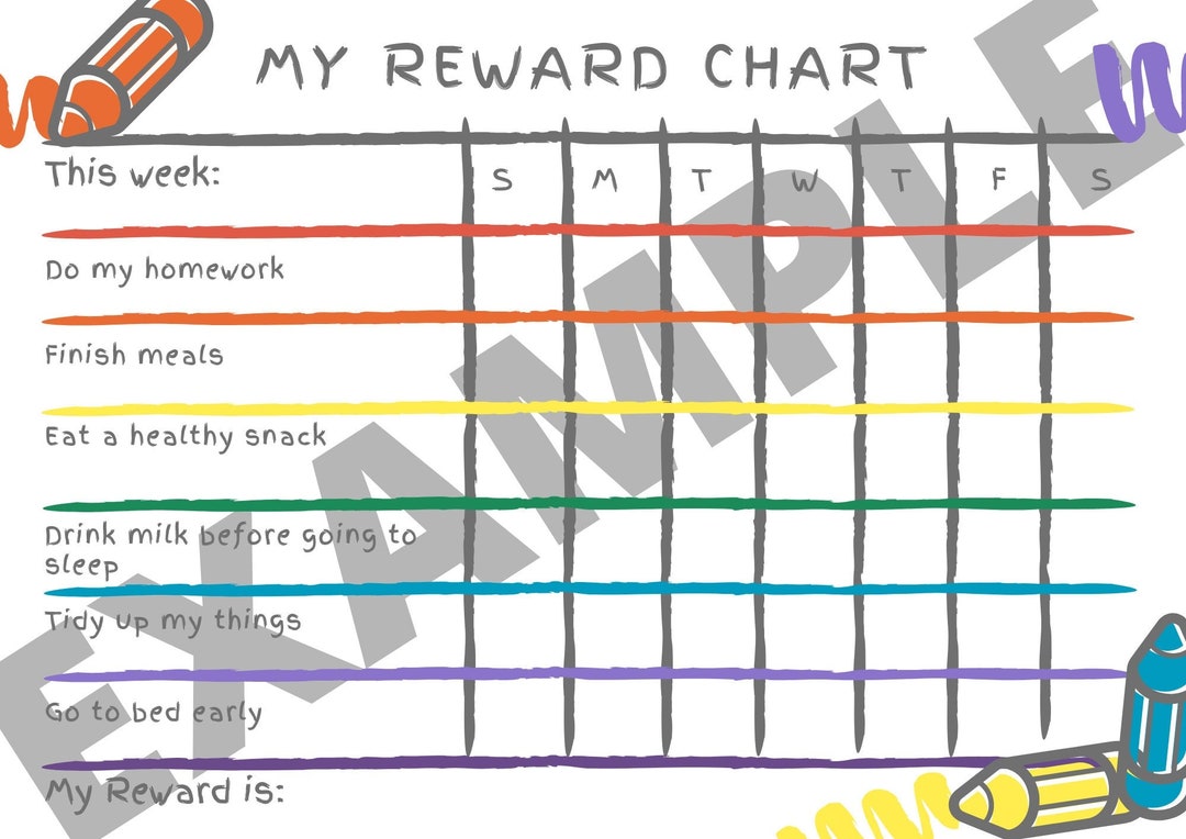 Printable Weekly Reward Chart * PDF and PNG * - Etsy