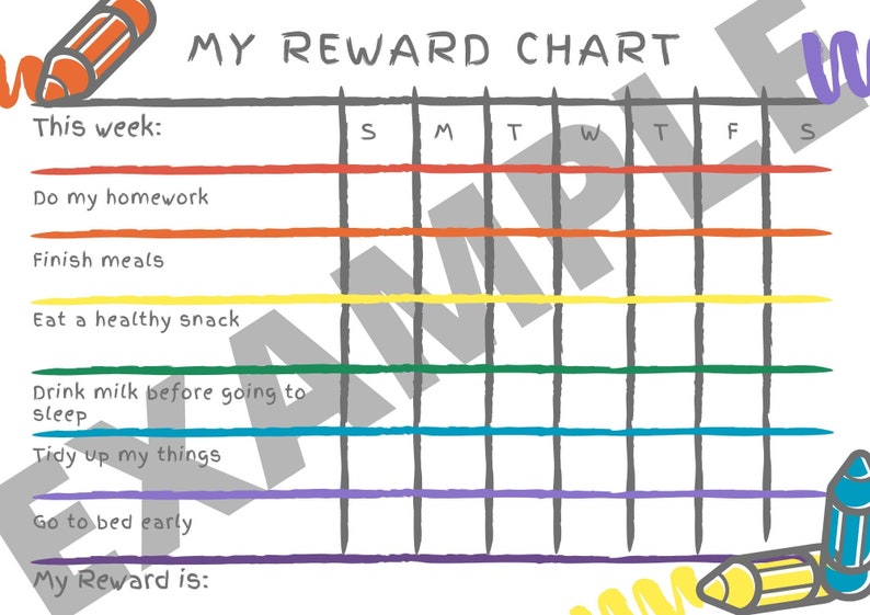Printable Weekly Reward Chart * PDF and PNG * - Etsy