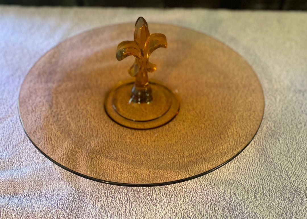 Light Brown Depression Glass Plater - Etsy