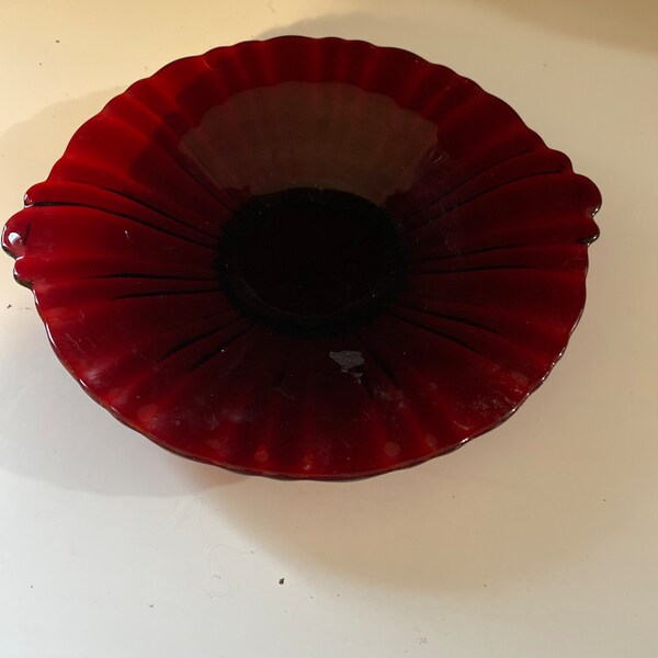 Ruby Glass Platter - Etsy