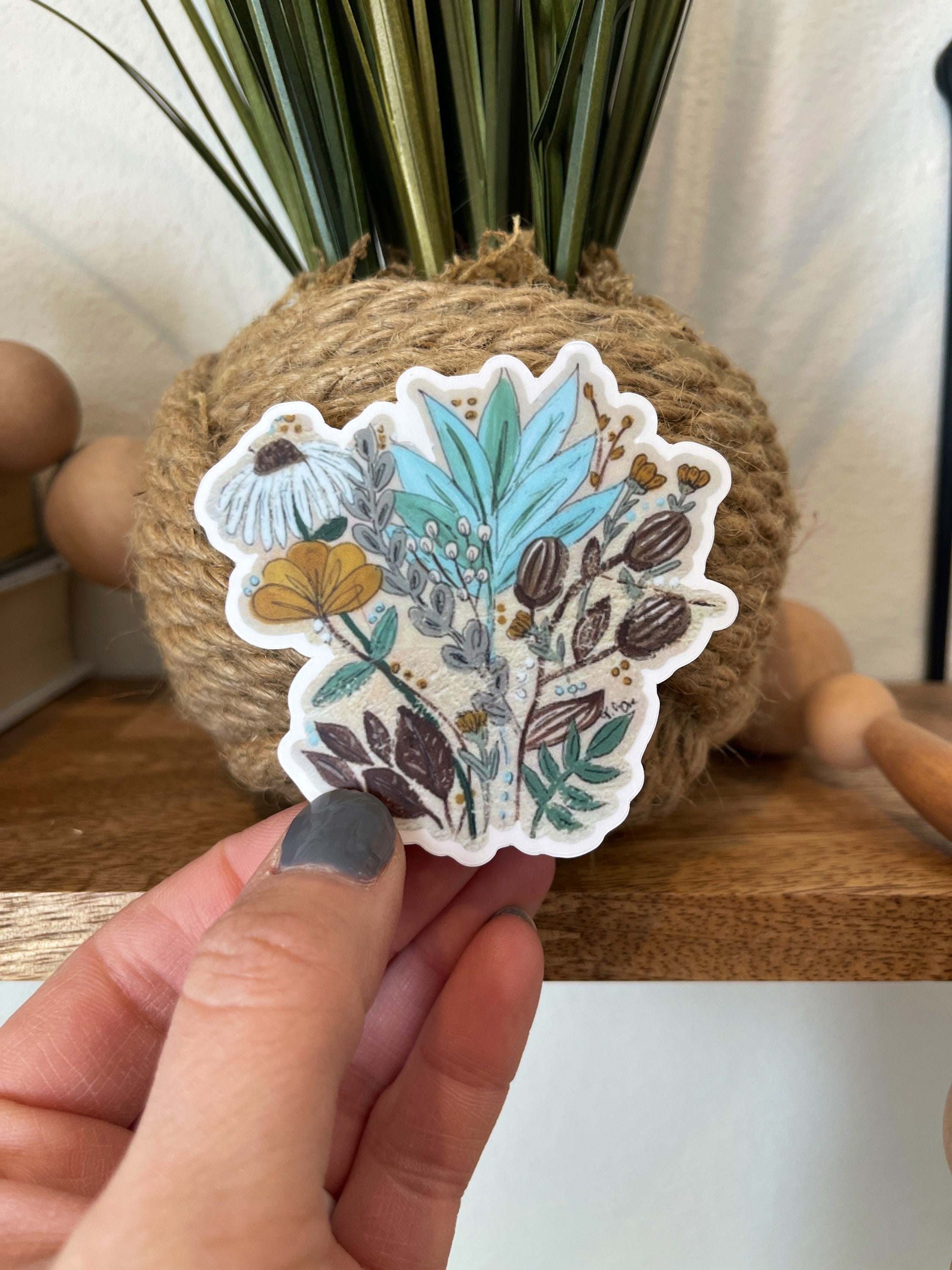 Boho Floral Decal - Etsy