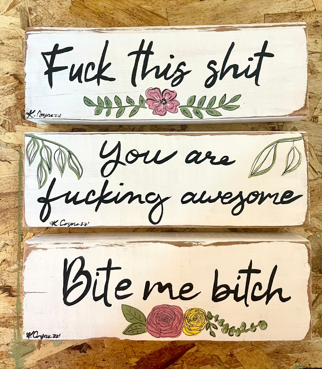 Inappropriate Wood Signs - Etsy