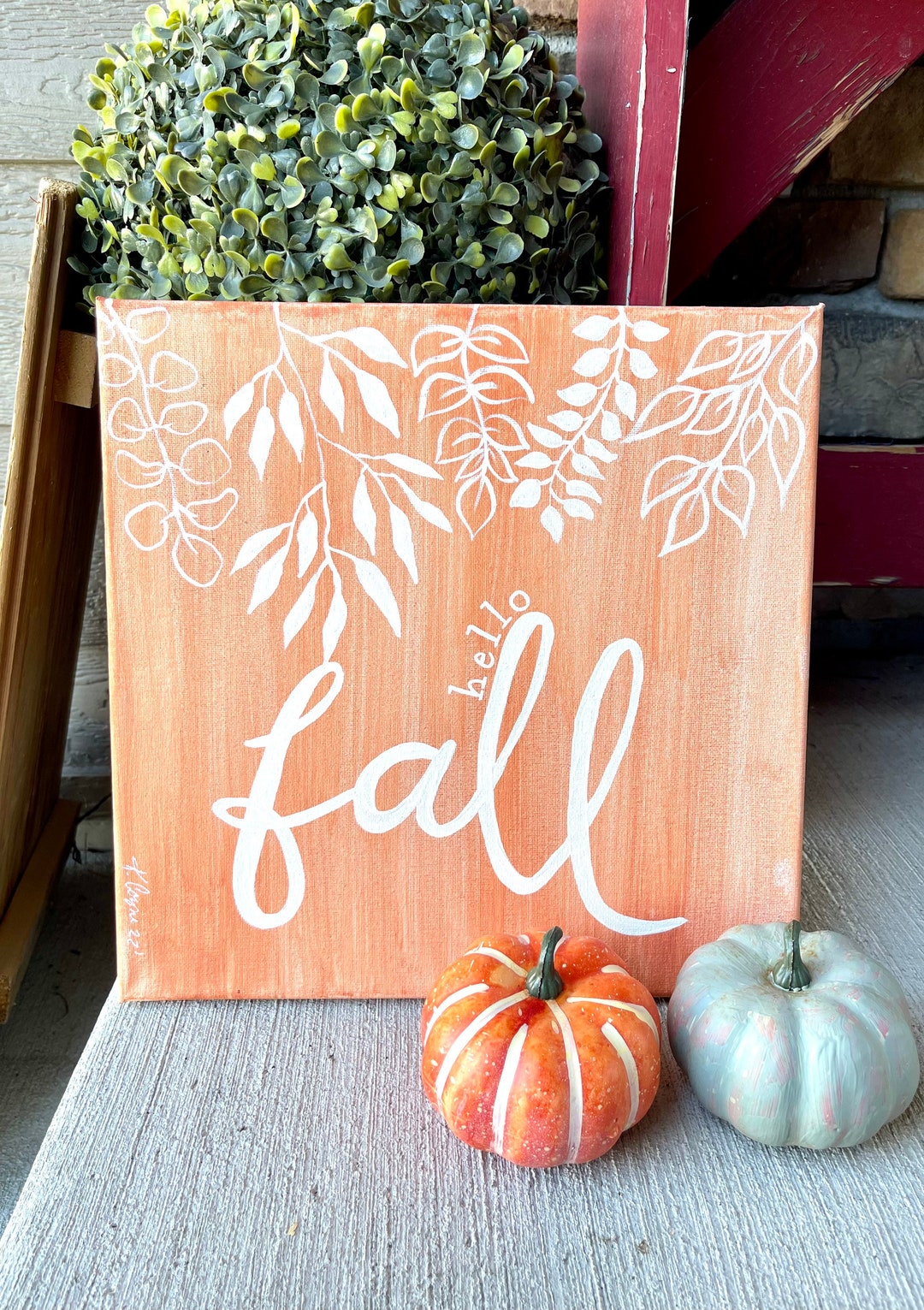Hello Fall Painting - Etsy