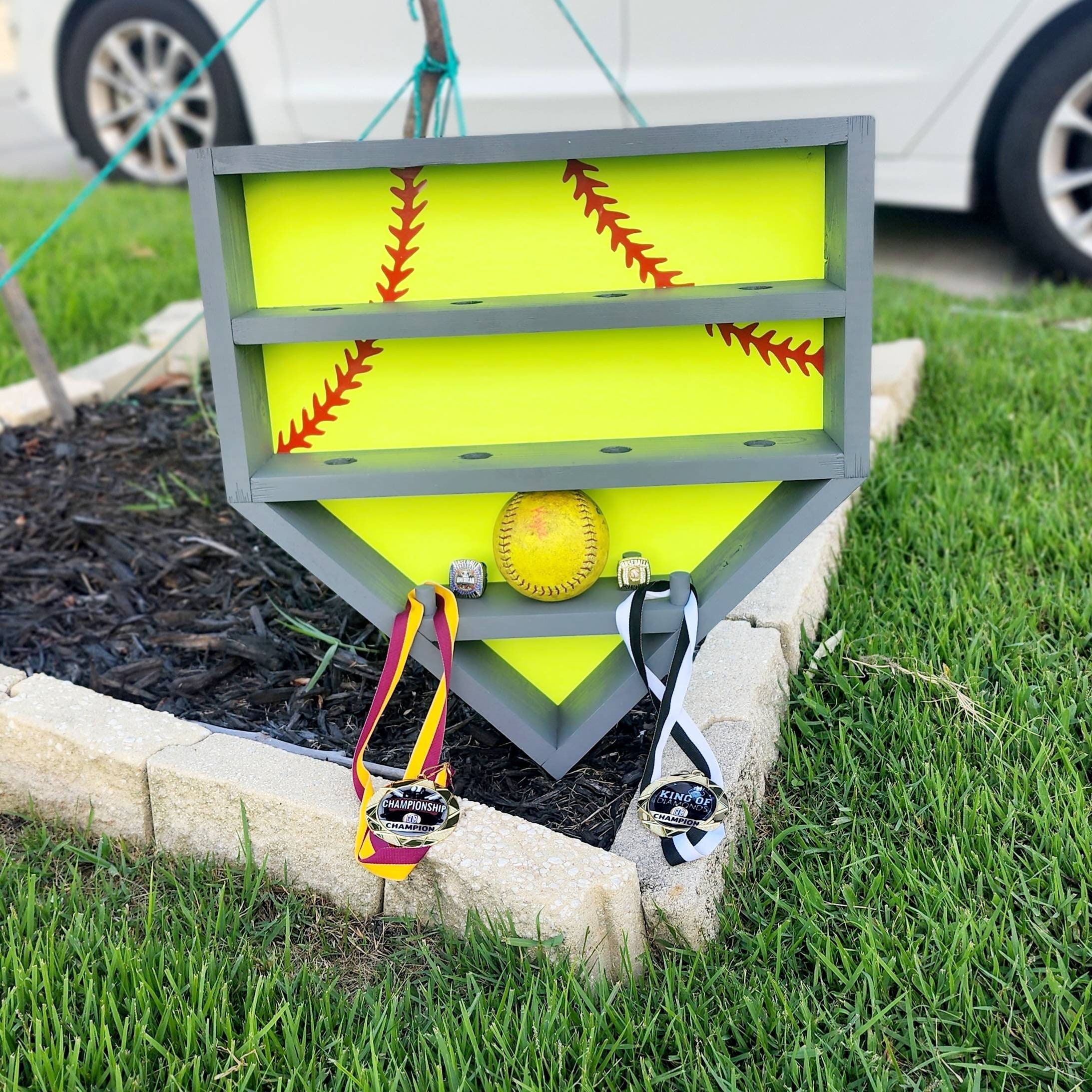 Softballball Display, Home Plate Ball Display, Champion Ring Display ...