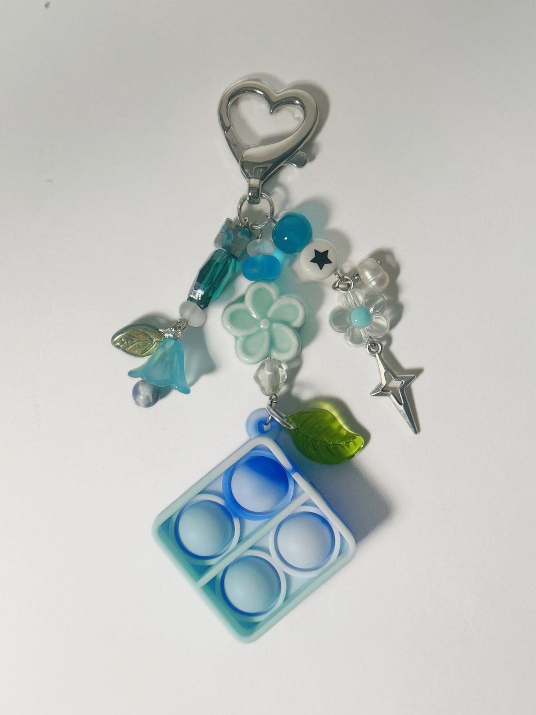 Seagrass Fidget Popper Keychain Subtle Handmade Beaded Stim and Fidget ...