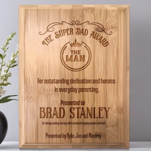 Custom Engraved Wood Plaque Father's Day Custom Plaque, Custom Wood ...