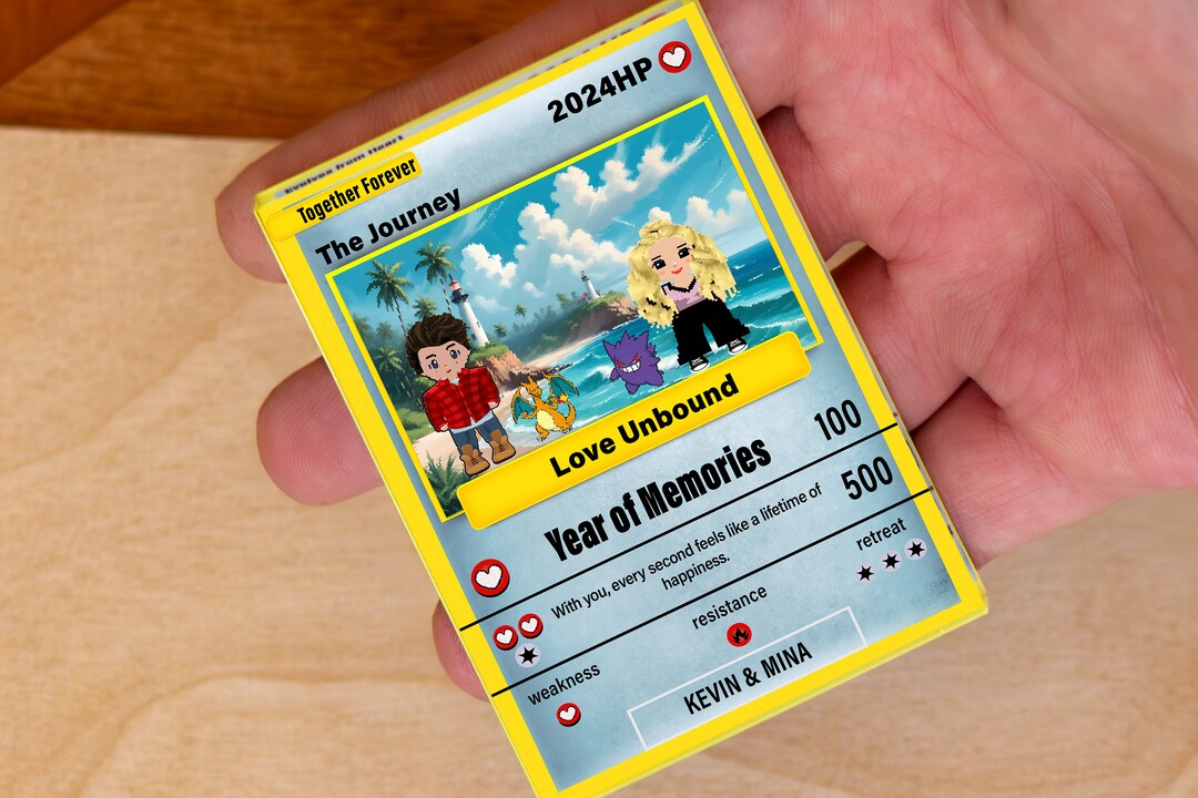 Custom Acrylic Pokemon Card, Personalized Couple Gift, Unique Love Card ...