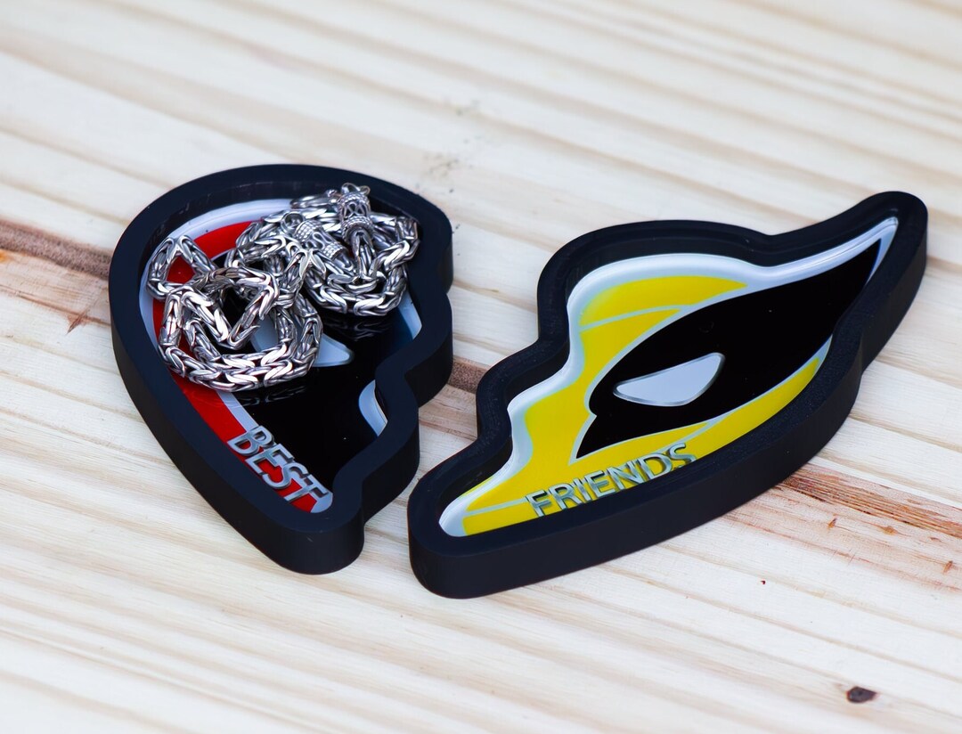 Deadpool & Wolverine Best Friends, Super Hero Inspired Heart-shaped ...