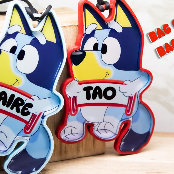 Bluey Backpack Name Tag - Etsy