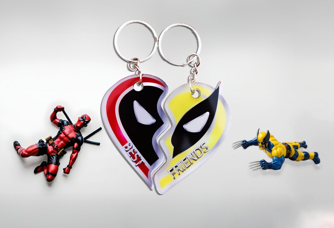 Deadpool & Wolverine Best Friends Keychain, Superhero-inspired Best ...