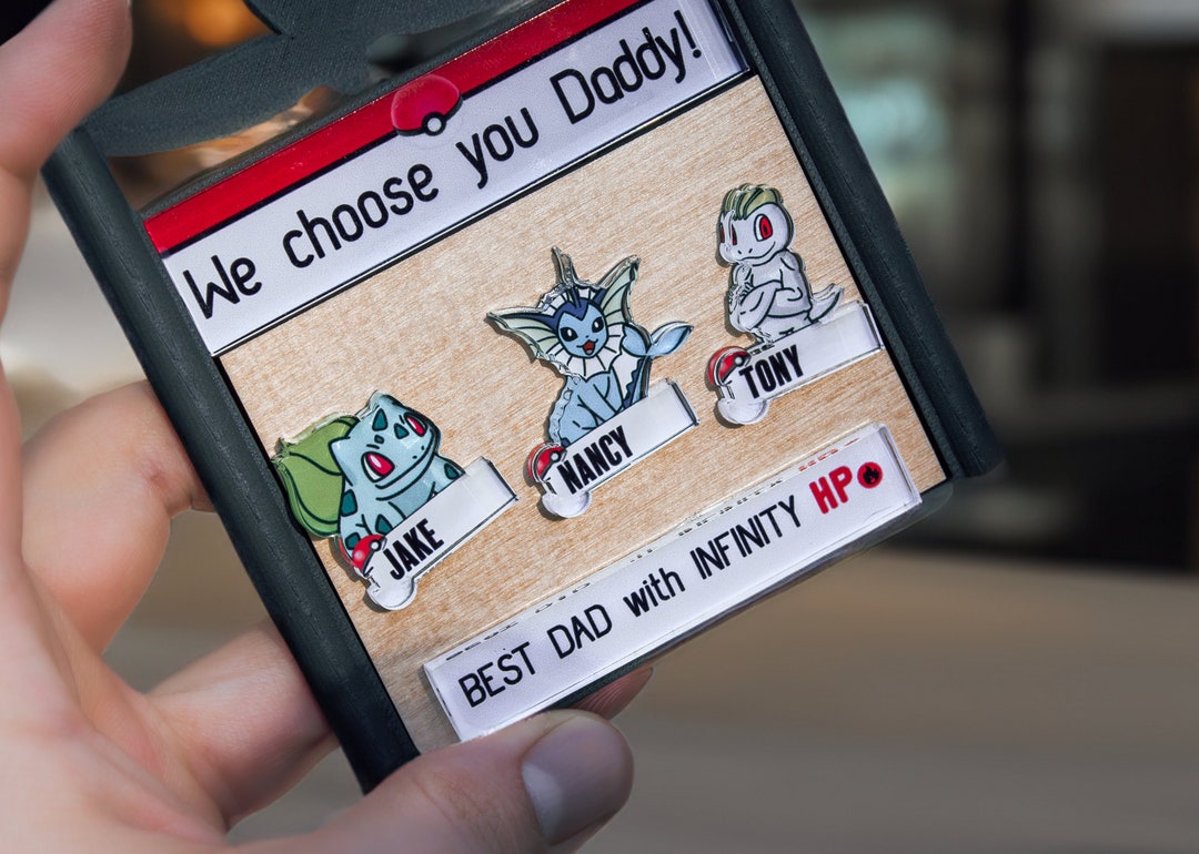 Custom Father Day Pokemon Gift, Perfect Gift Idea for Gamers, Unique ...