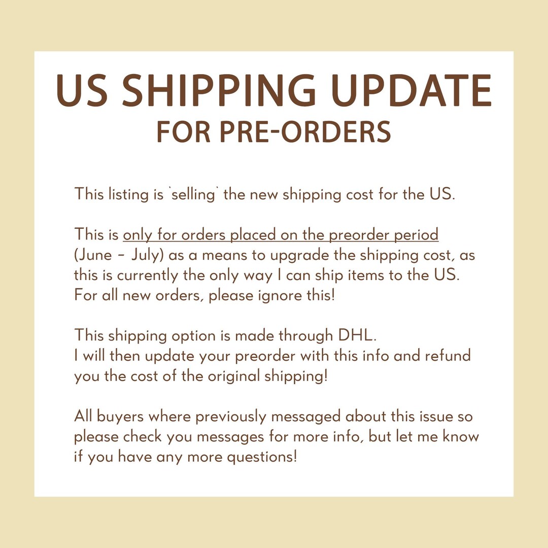 US Shipping - Pre-orders Only! - Etsy