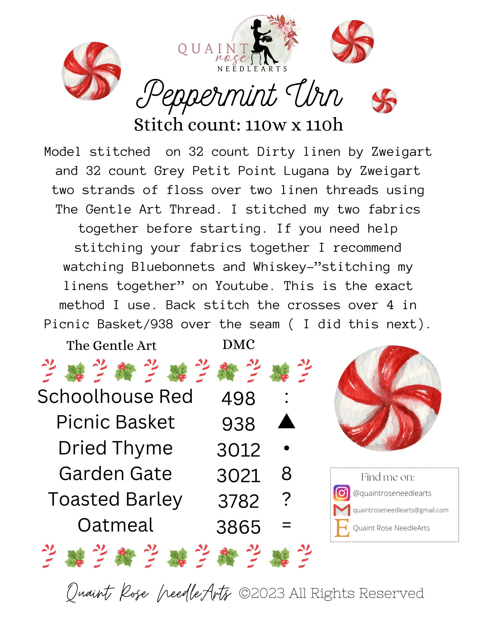 Pdf* Peppermint Urn Cross Stitch Pattern - Etsy