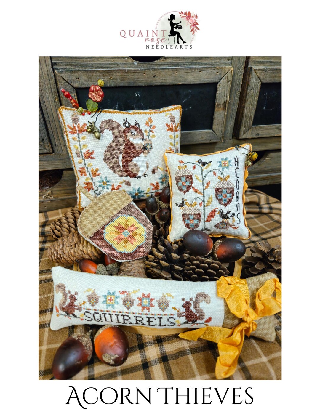 Pdf* Acorn Thieves Cross Stitch Pattern - Etsy