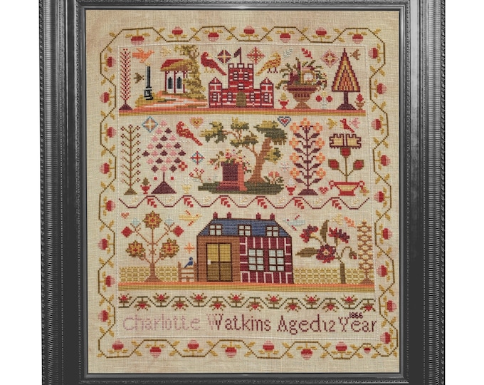 Counted Cross Stitch Pattern, Elizabeth Hunter 1853, Reproduction ...