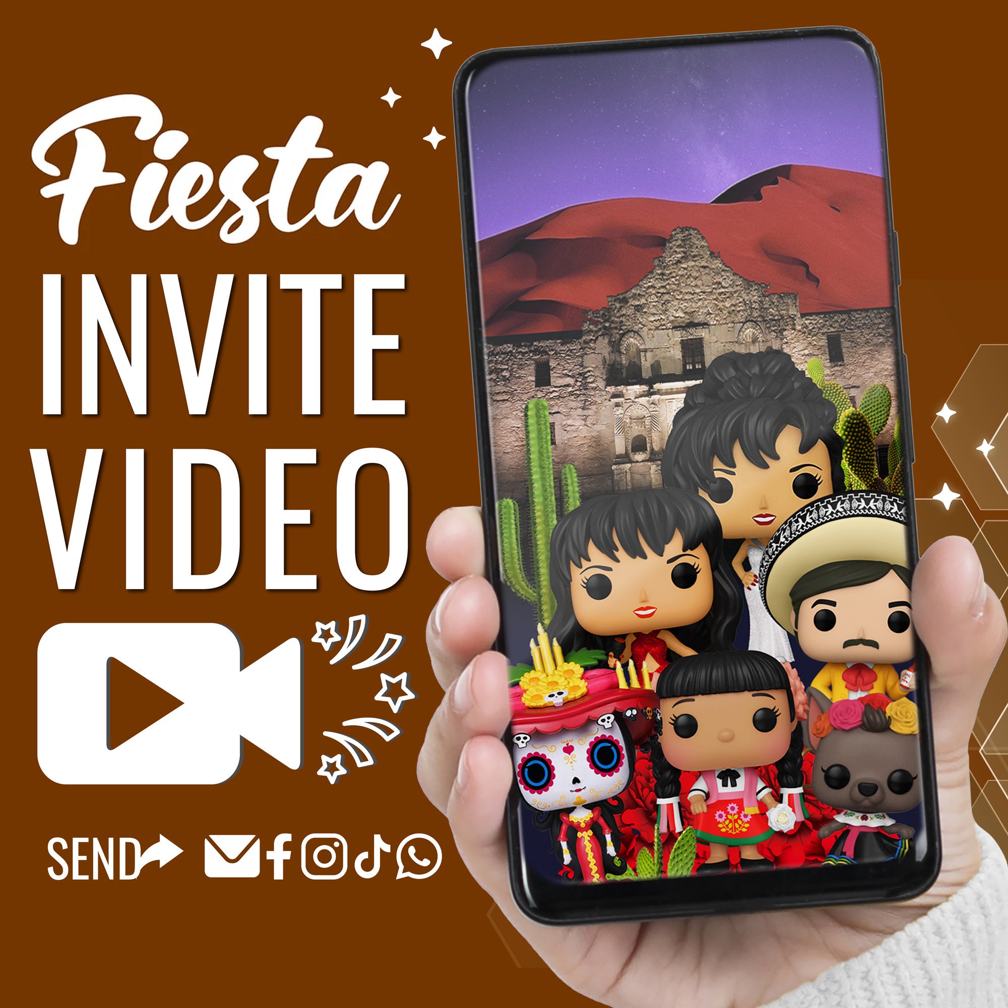 SELENA ESPANOL fiesta Invitacion FUNKO Pop Mexicana Evite Video ...