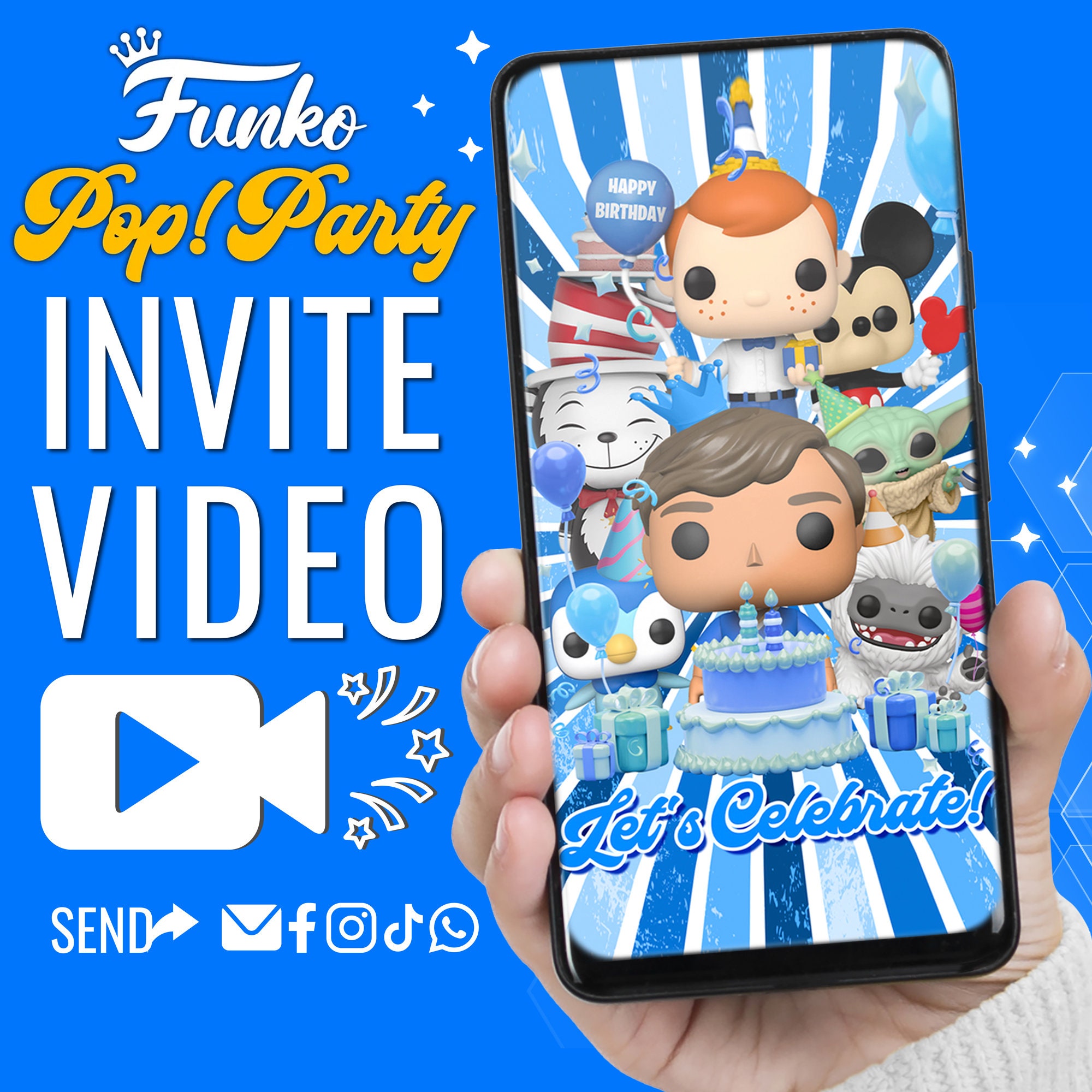 NEW FUNKO POP Party Evite Animated - Etsy