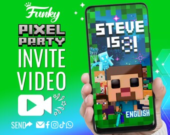 Pixel Party Invitation - Etsy