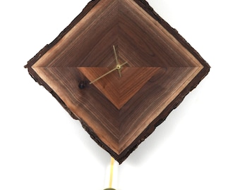 Black Walnut Live Edge Wall Clock - Etsy