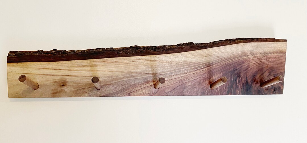 Black Walnut Live Edge Coat Rack - Etsy