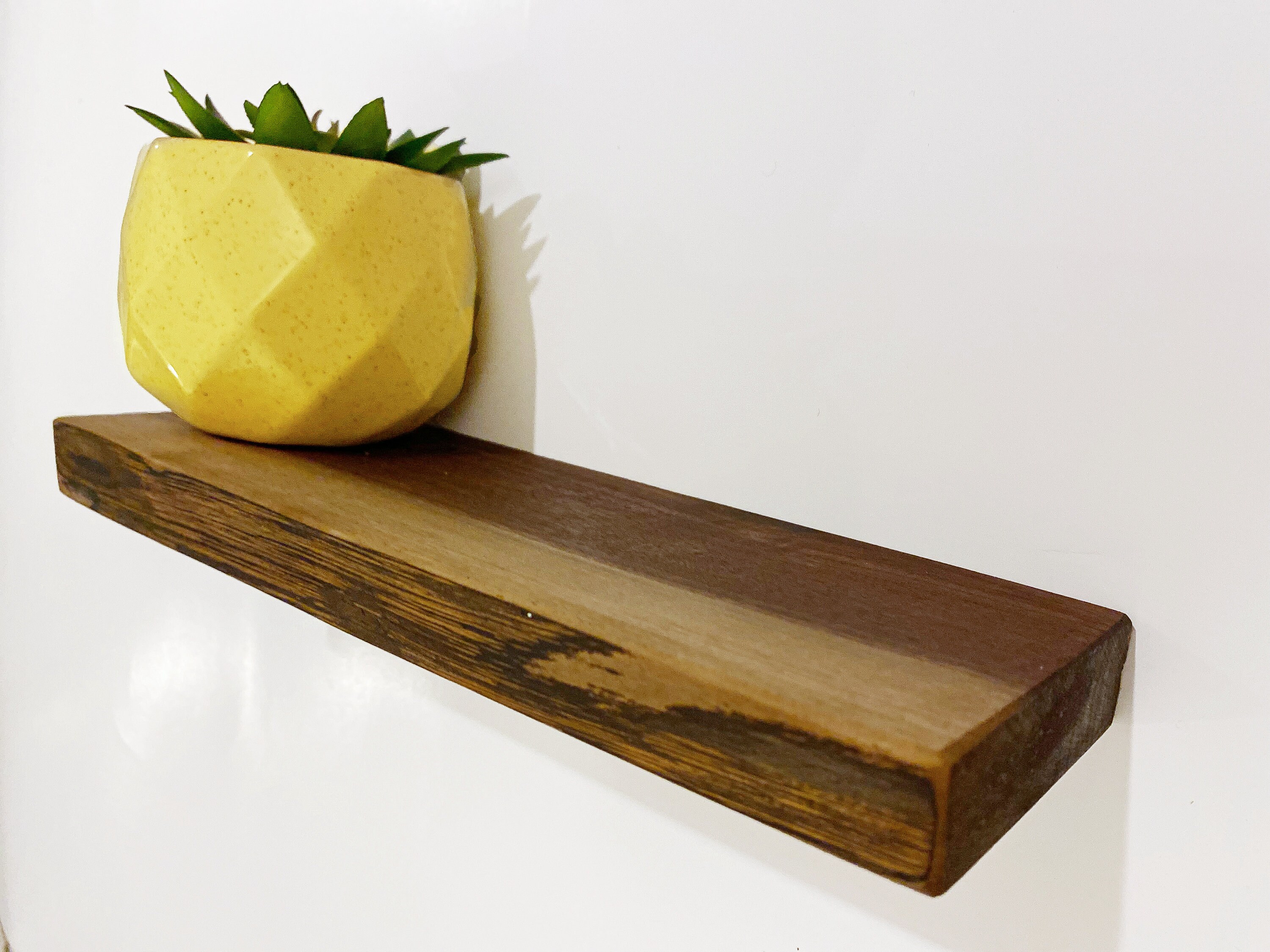 Walnut Live Edge Floating Shelf// Brackets & Hardware Included - Etsy