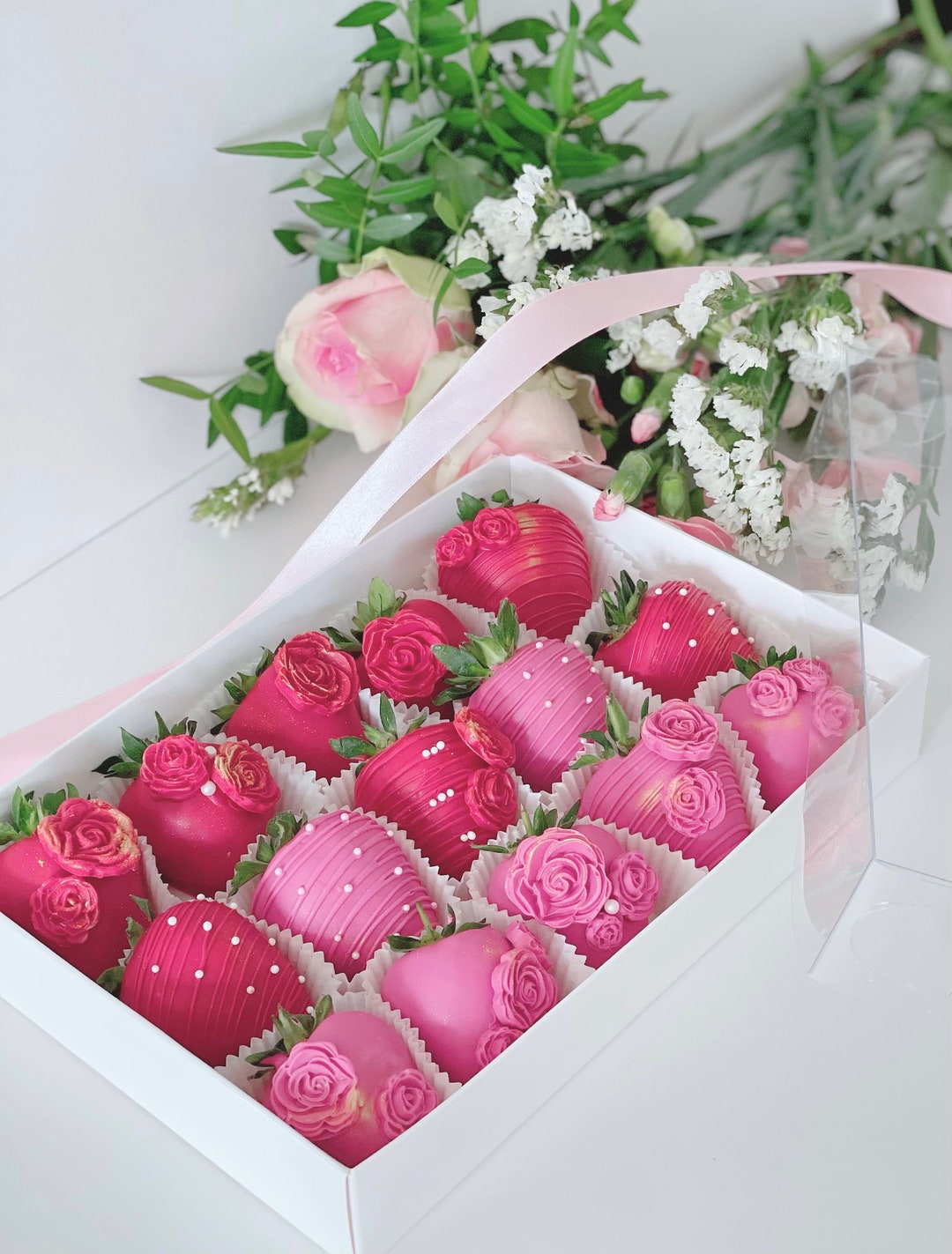 Chocolate Covered Strawberries | Gift | Personalised | Roses - Etsy UK