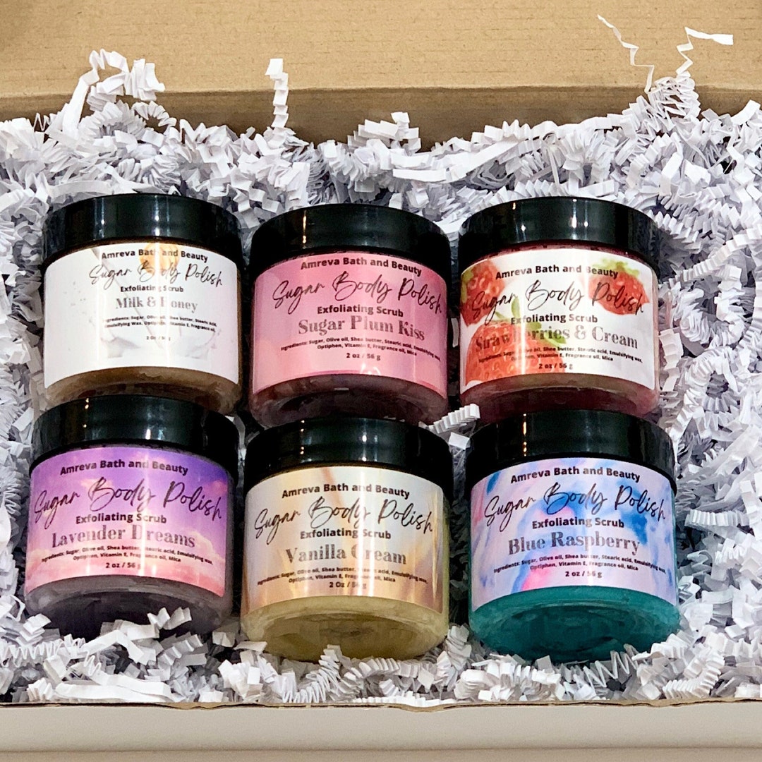 Sugar Scrub Gift Set, Set of 6 Body Scrubs, Assorted Sugar Scrubs ...