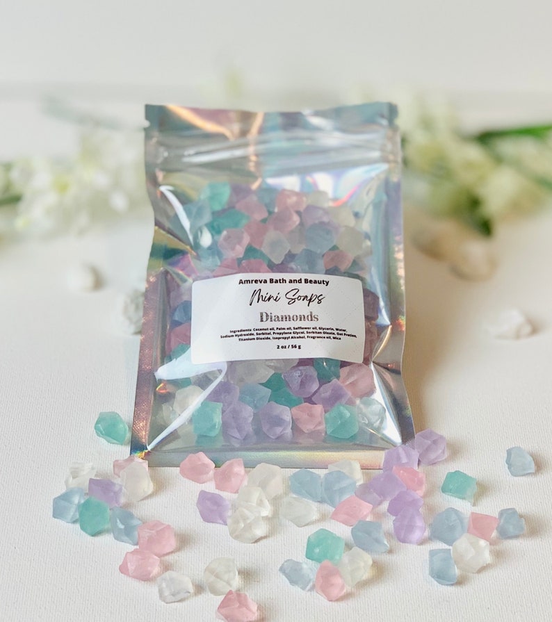 Mini Diamond Soap Favors: 100 Individual Soaps, Handmade Gem Soaps in ...