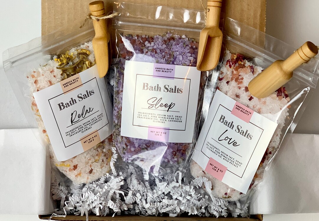 All Natural Aromatherapy Bath Salts Gift Set: Organic Spa Soak - Etsy