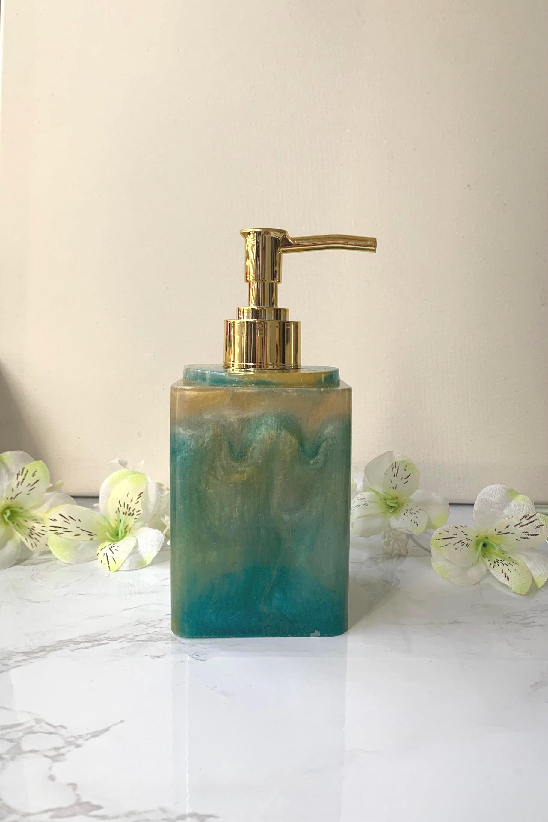 Handmade Liquid Soap Pump Dispenser | Marbled Design | Bathroom Decor ...