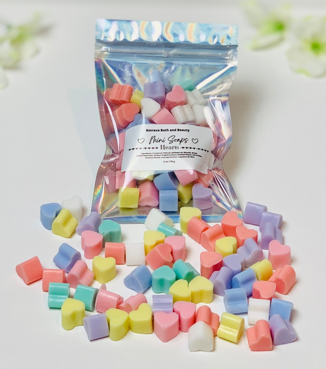 Valentines Mini Hearts Soap in Bag | Customized Tiny Soap | Handmade ...
