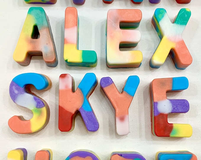 LETTER SOAPS, Set of 3 , Alphabet Soaps, Letter Soap Favors, Baby ...
