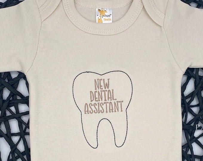 Embroidered New Dental Assistant Bodysuit• Dentist Pregnancy ...
