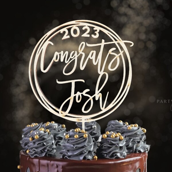 Wood Graduation Cake Topper - Etsy