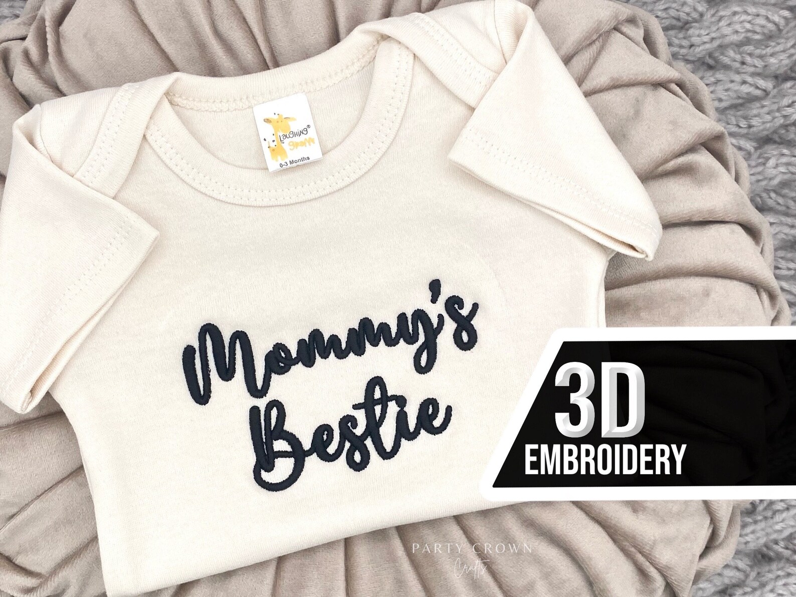 3D Embroidered Mommy’s Bestie Bodysuit, Gift for Mom, Pregnancy ...