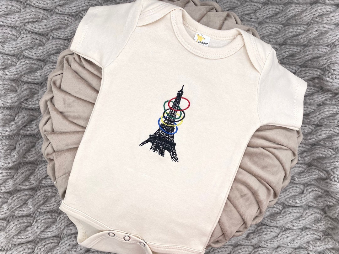 Embroidered Eiffel Tower Onesie Paris 2024 Embroidered Onesie Olympic ...