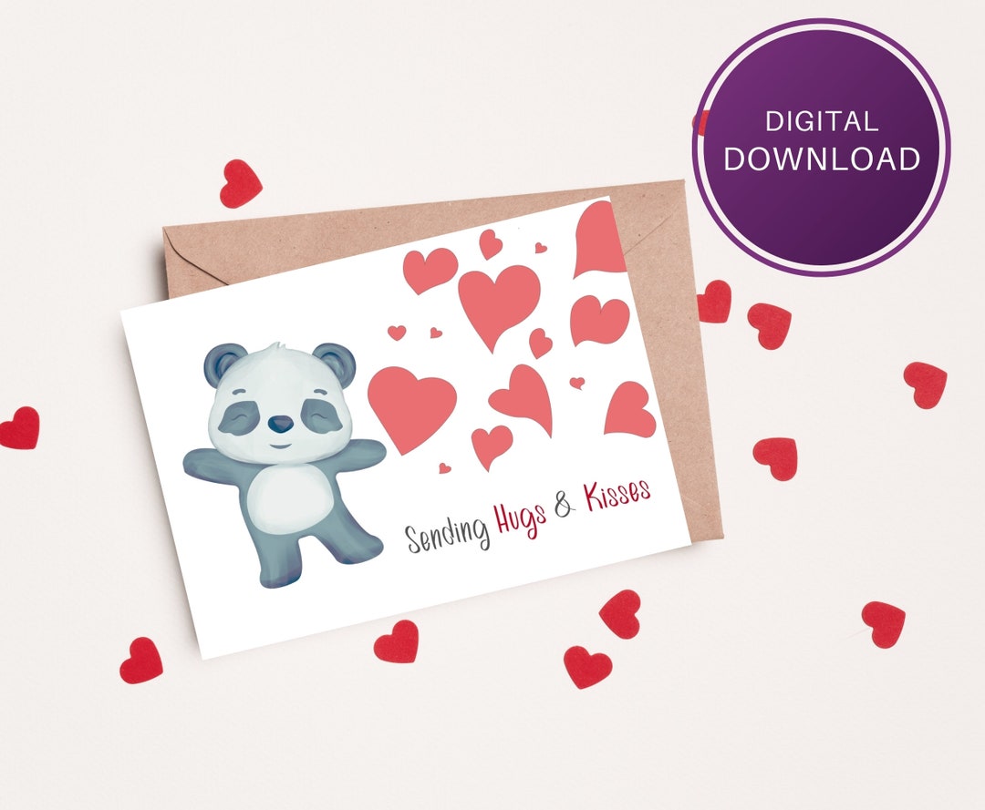 Printable Valentine's Day Card, Instant Download 7x5 PDF JPG, Blank ...