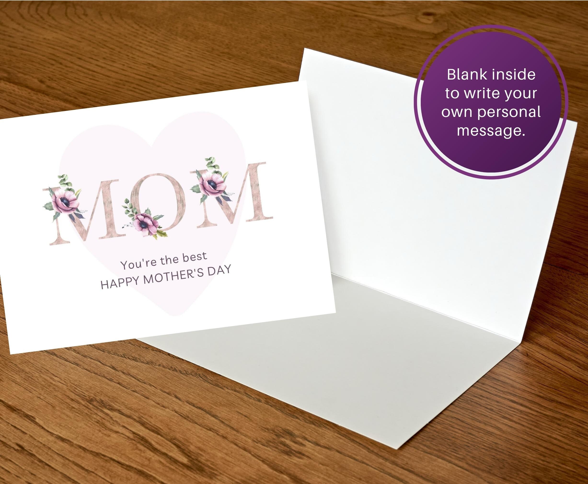 Printable Mom You're the Best Happy Mother's Day Card Digital Download ...