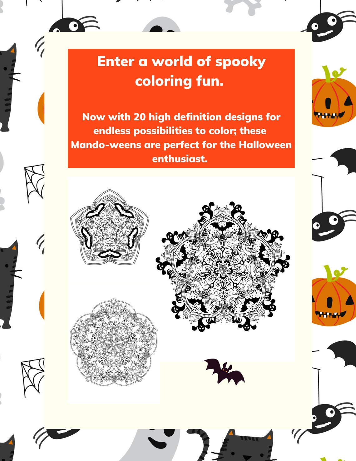 Mando-weens: Halloween Coloring Mandalas (kid's and Adult Spooky Fun ...